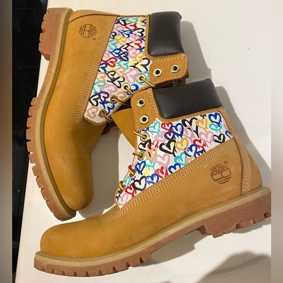 Timberland | Shoes | Classic Timberland Boots Heart Design | Poshmark